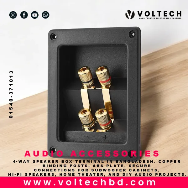 4-Way Speaker Box Terminal | Copper Binding Post Connector | Subwoofer ...