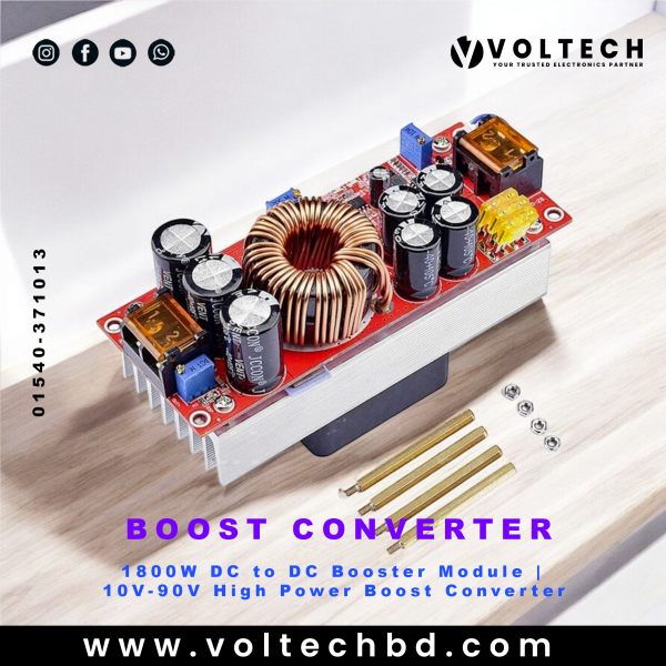 1800W DC to DC Booster Module – High Power 10V–90V Boost Converter ...